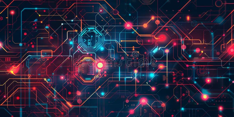 Patterned Layout Inspired by Cyber Defense. Stock Illustration ...