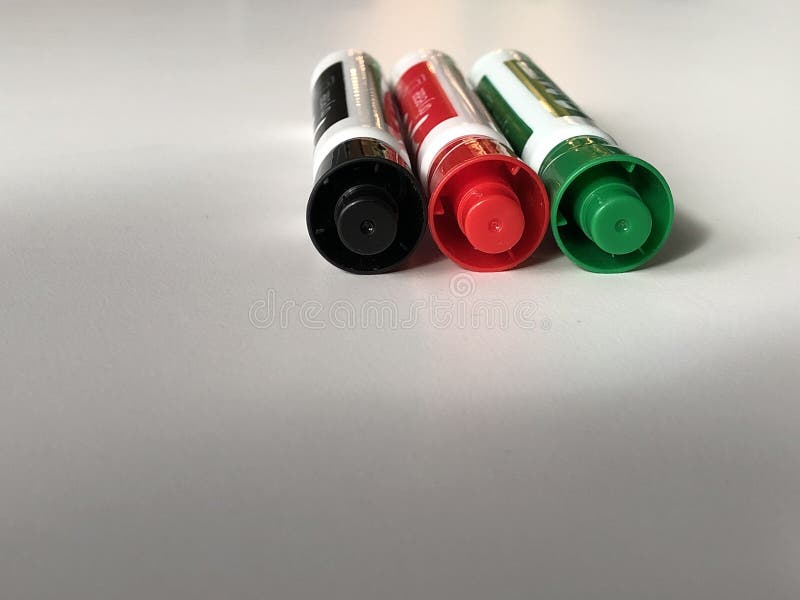 Patterned Marker Pens with Black Red and Green Color Stock Photo ...