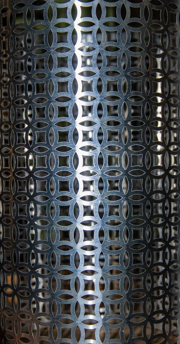 Patterned Metal Screen with Detail Stock Image - Image of shiny ...