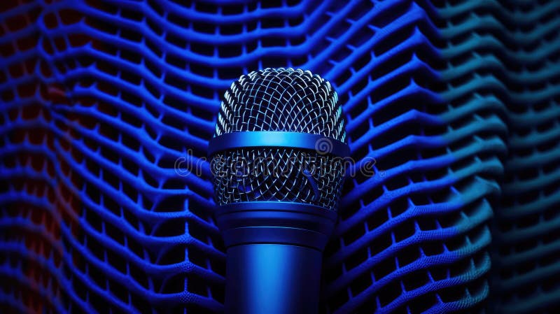 Patterned Microphone Texture Stock Illustration - Illustration of blue ...