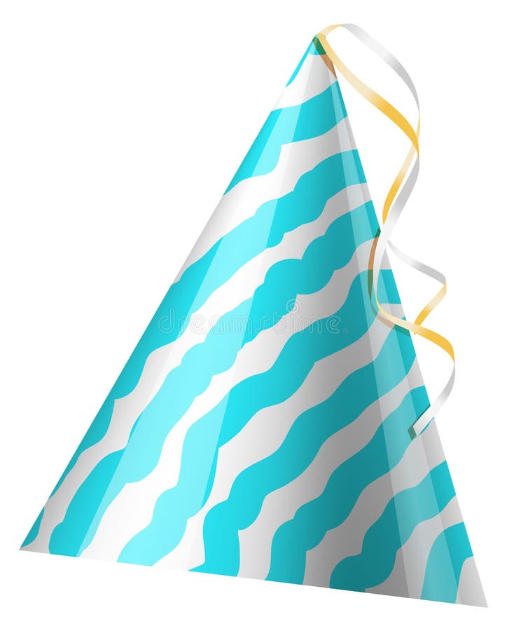 Patterned Party Hat. Realistic Festive Paper Cap Stock Illustration ...