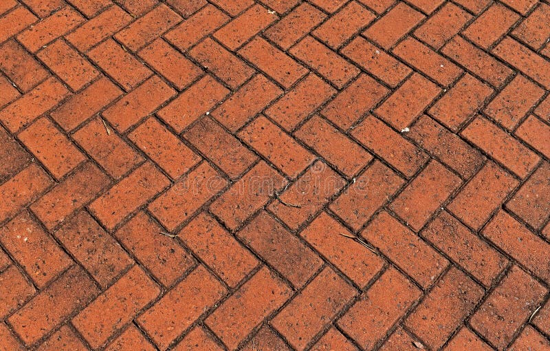 Patterned Paving with Red Bricks Stock Photo - Image of rectangle ...