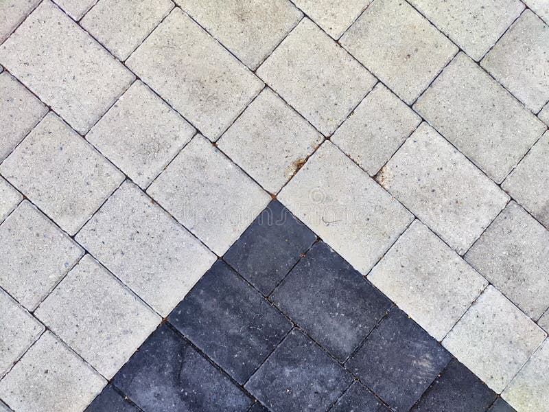 Patterned Paving Stones Creating a Geometric Design in a Residential ...