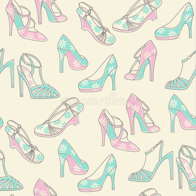 Patterned shoe print stock vector. Illustration of accessories - 12734606