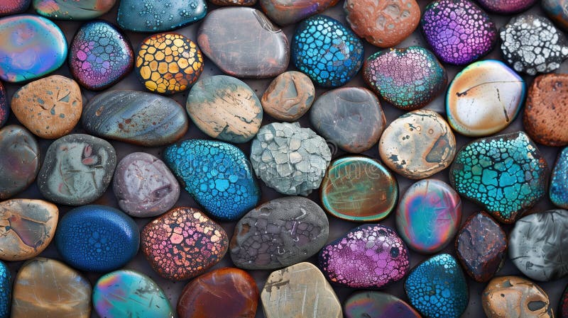 Patterned Stones with Metallic Sheen Texture Background Image, Ai ...