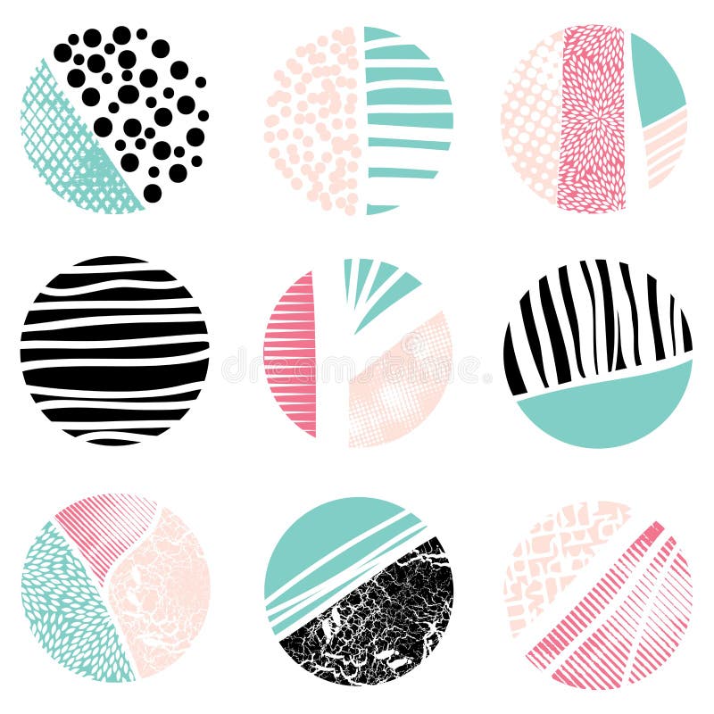 Patterned and Textured Circular Patterns Stock Vector - Illustration of ...