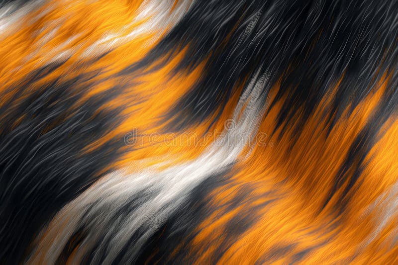 Patterned Tiger Fur Texture, Showcasing Vibrant Orange, Deep Black ...