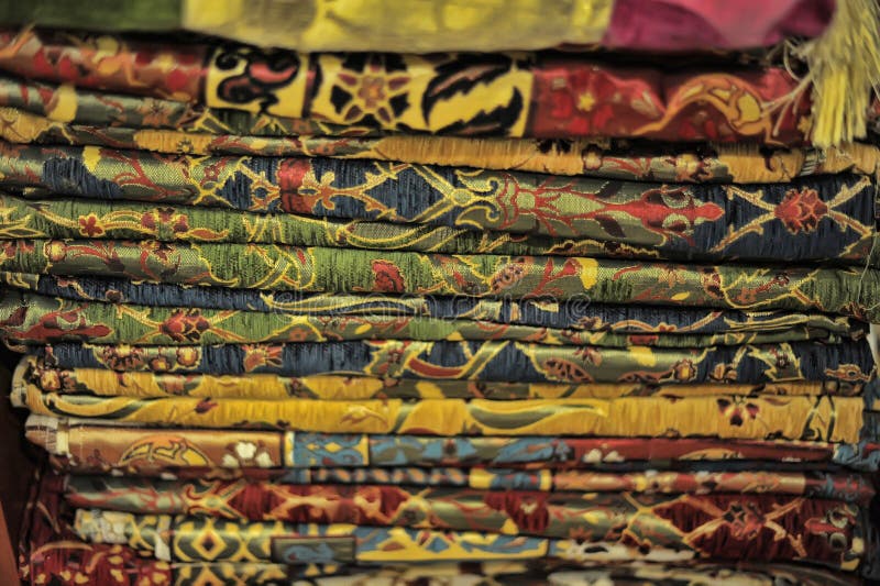 Patterned Turkish fabric stock photo. Image of folds - 42710916