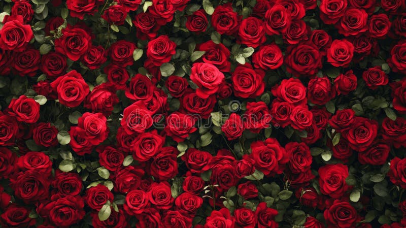 Beautiful Red Rose Wallpaper Pattern with Fresh Roses on a Vibrant ...