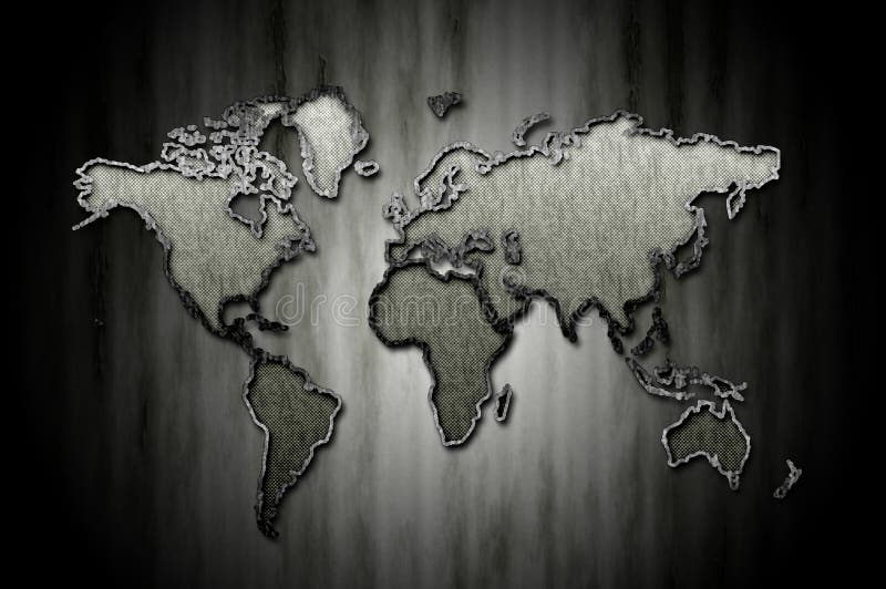 Patterned World Map Sign Board Stock Illustration - Illustration of ...