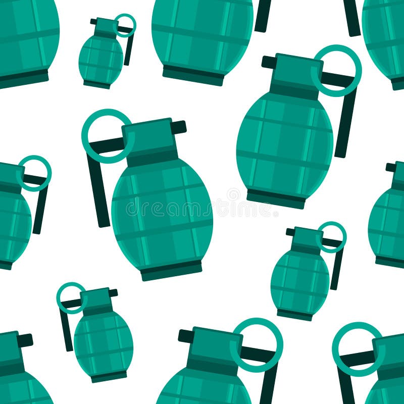 Grenade Seamless Pattern Vector Illustration Background Stock Vector ...