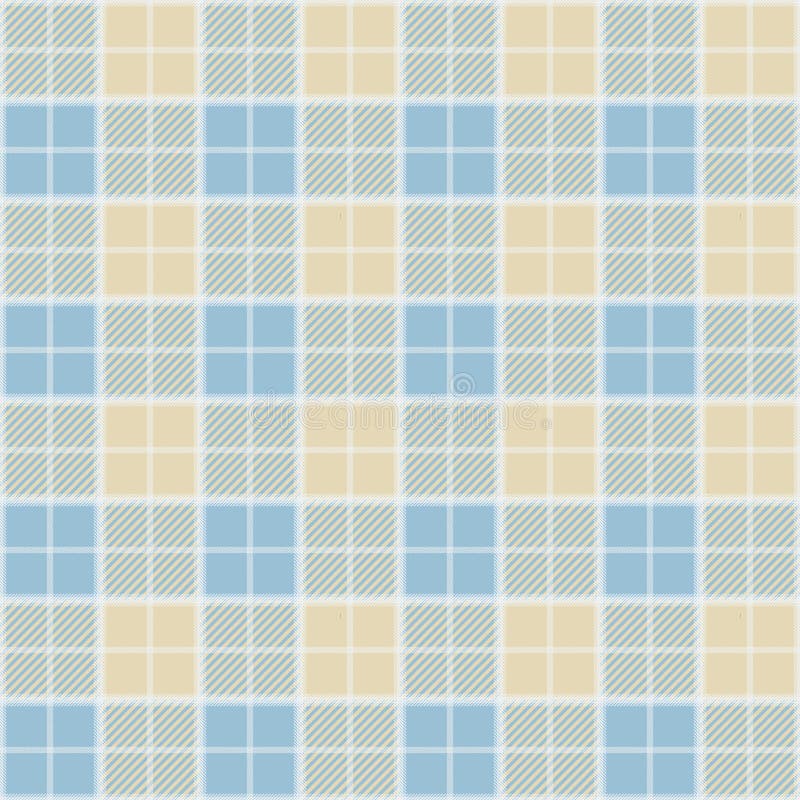 Tartan Seamless Pattern, Blue and Cream Stock Illustration ...
