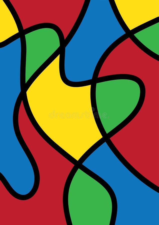 Bright Prime Colour Abstract Print Art Stock Vector - Illustration of ...