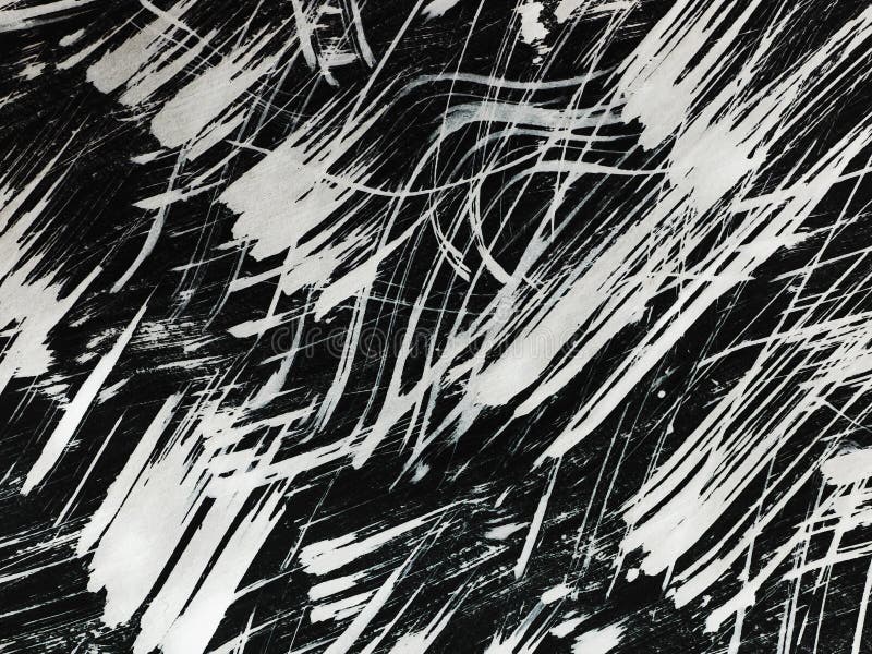 Patterns of White Paint from a Brush on a Black Background Stock Photo ...