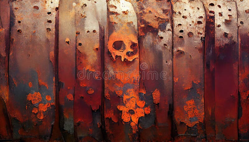 Patterns Against Rusty Surface of Old Metal. Stock Illustration ...