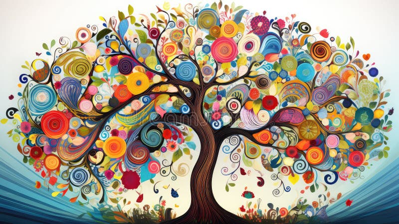 Patterns Apple Tree Cartoon Stock Illustration - Illustration of ...