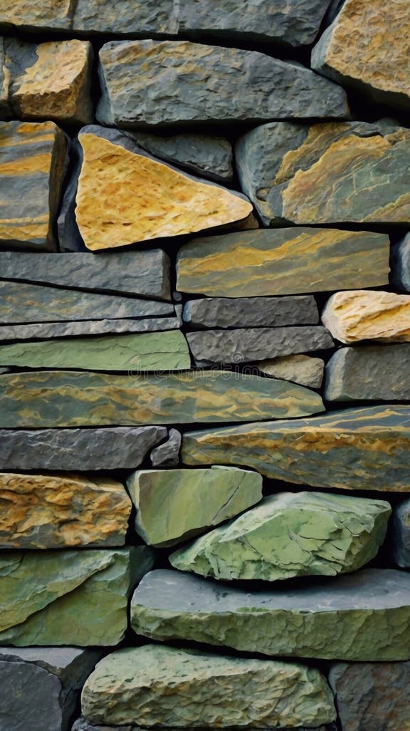 Patterns on Basalt Surfaces with Rough Textures and Natural Yellow ...