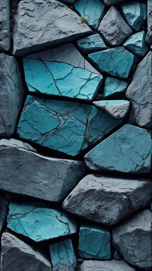 Patterns on Basalt Surfaces with Striking Cracks and Layered Blue ...