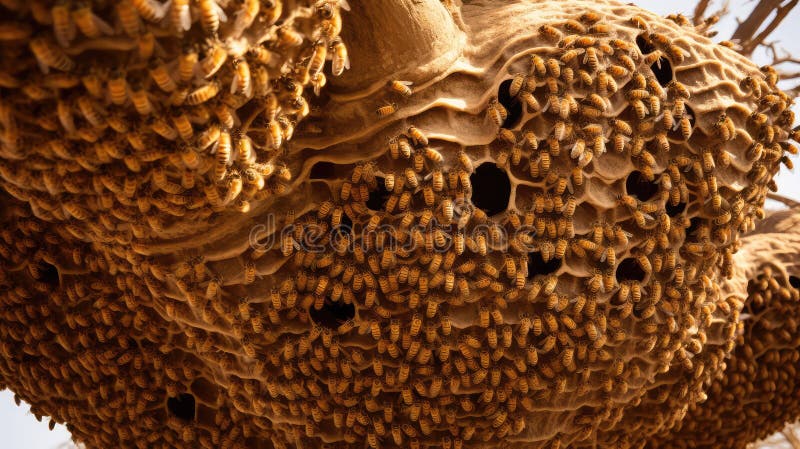 Patterns bee hive tree stock illustration. Illustration of larvae ...