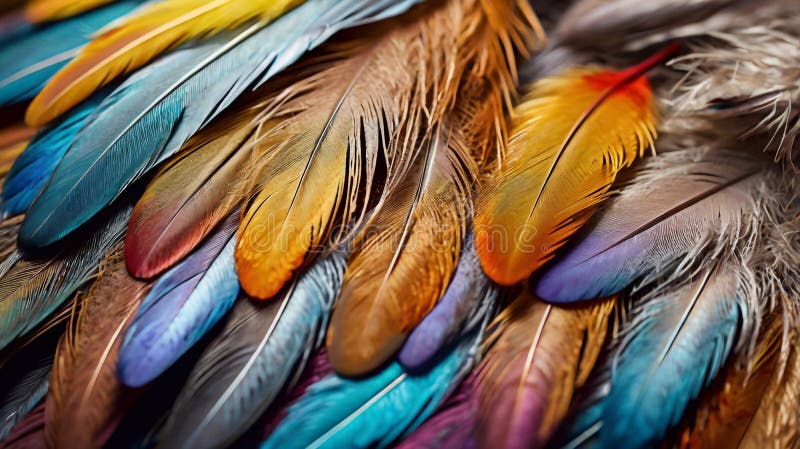Patterns on Bird Feathers Featuring Shimmering Textures and Natural ...