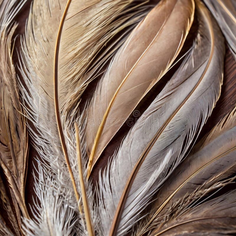 Patterns on Bird Feathers with a Natural Golden Shimmer and Soft Light ...