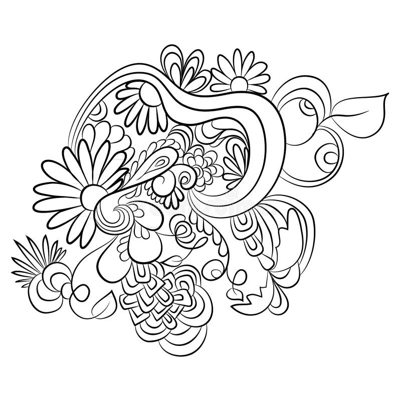 Patterns in Black and White. Page for Coloring Book Stock Illustration ...