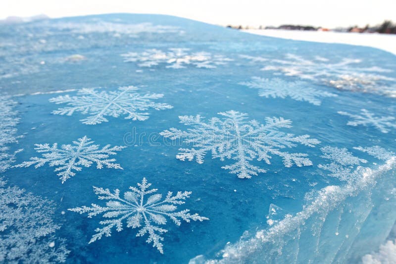 Patterns of Blue Snow on Ice Stock Illustration - Illustration of ...