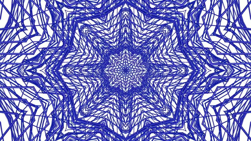 Patterns of Blue Stripes. Revolving Kaleidoscope Background. 3d Render ...