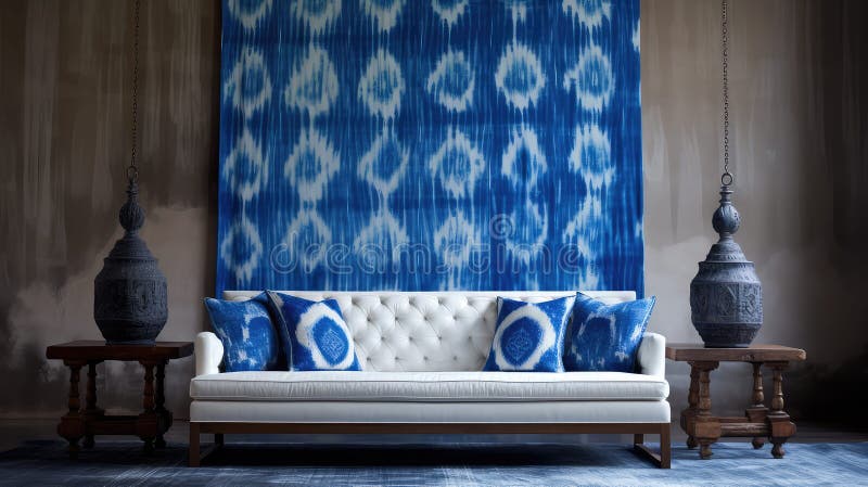 Patterns blue textile stock illustration. Illustration of intricate ...