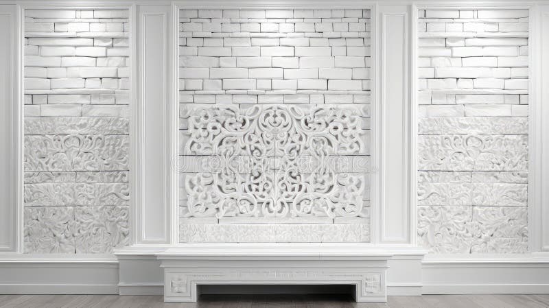 Patterns brick wall white stock illustration. Illustration of classic ...