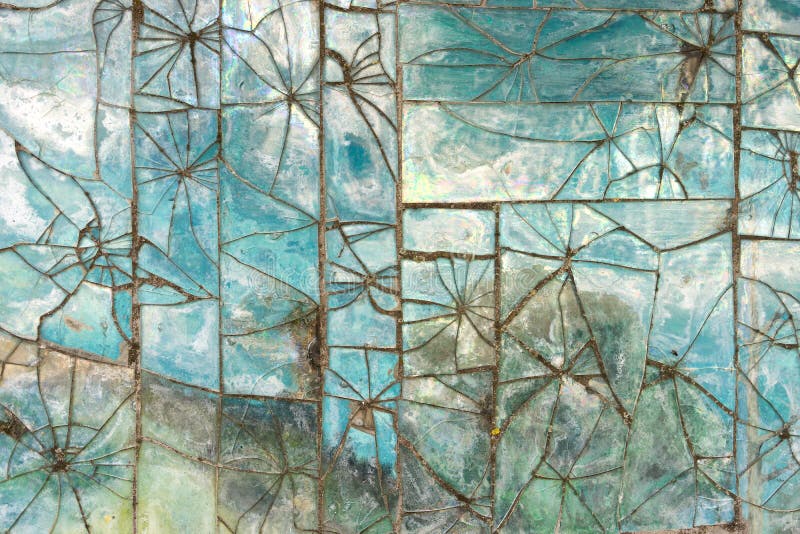 Patterns of Broken Glass Tile on the Wall Stock Photo - Image of ...