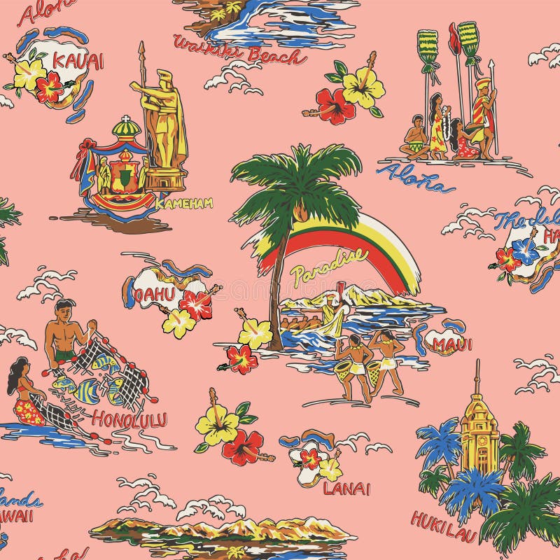 Patterns that Can Be Used for Hawaiian Prints, Stock Vector ...