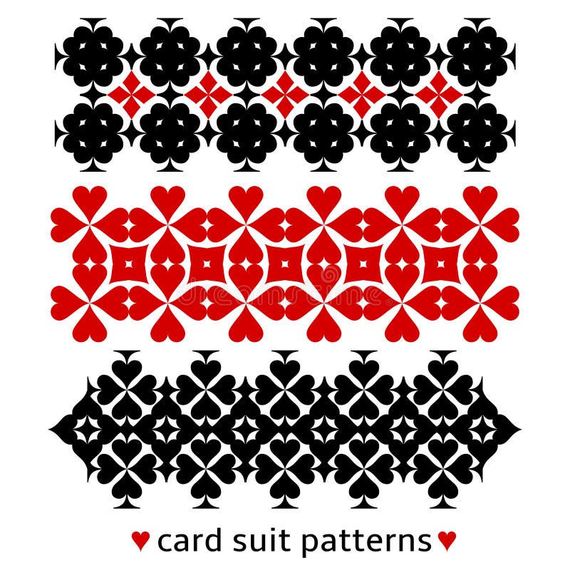 Patterns with card suits stock vector. Illustration of pattern - 34061894