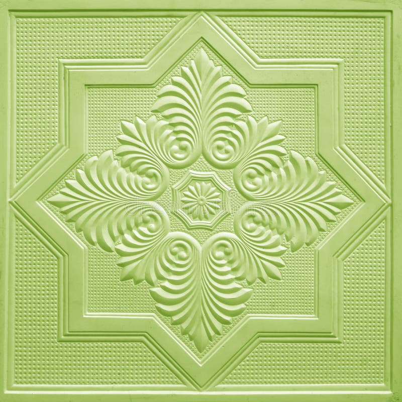 Patterns on the Ceiling Gypsum Sheets of Flowers. Stock Photo - Image ...