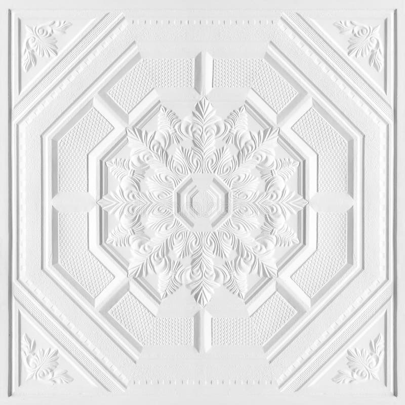 Patterns on the Ceiling Gypsum Sheets of White Flowers Stock ...