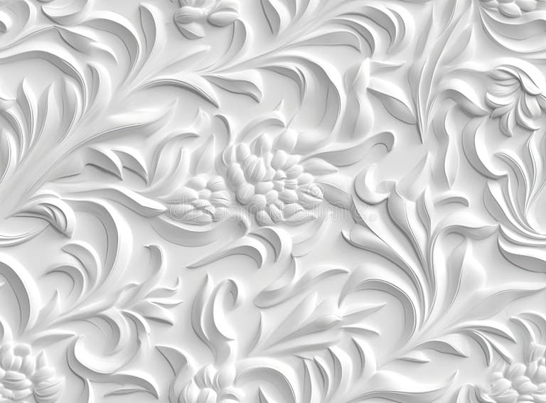 Patterns on the Ceiling Gypsum Sheets of White Flowers, Plaster ...