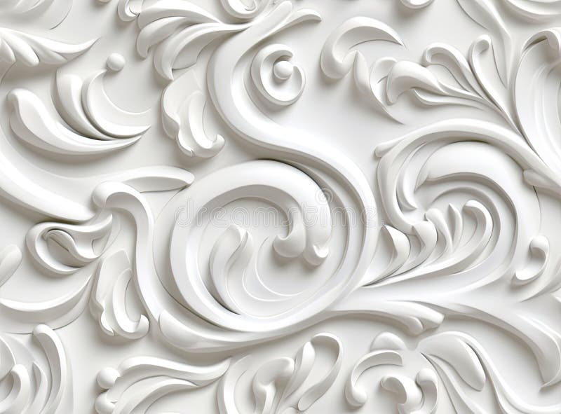 Patterns on the Ceiling Gypsum Sheets of White Flowers, Plaster ...