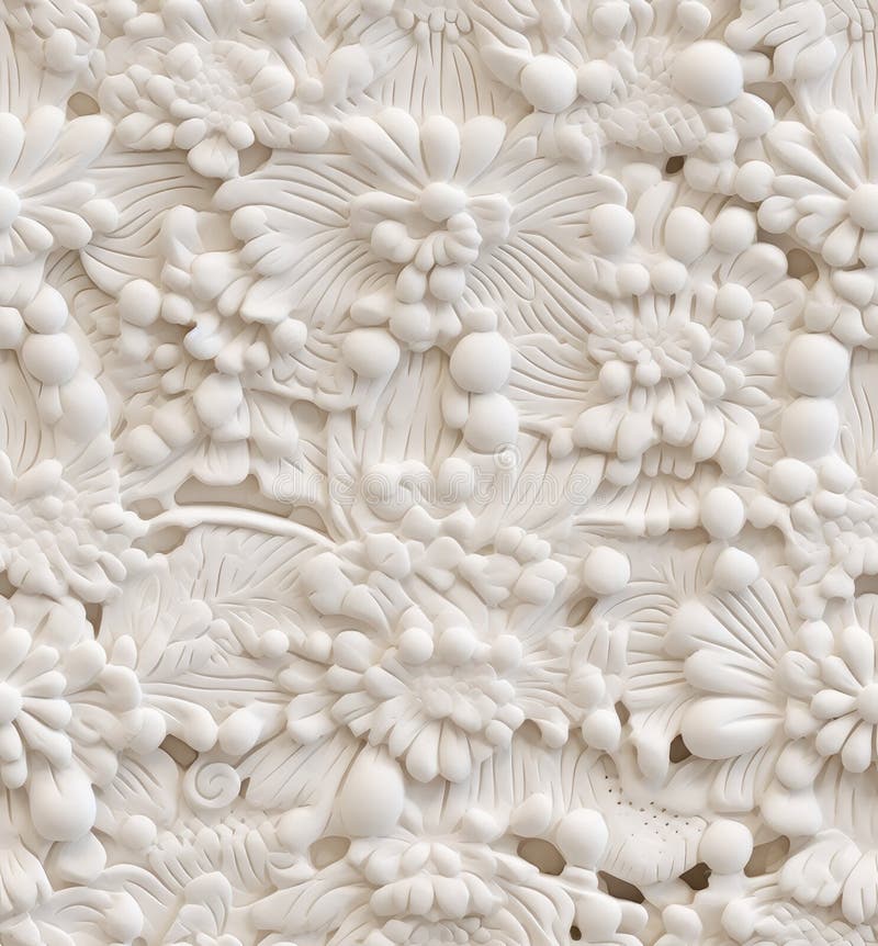 Patterns on the Ceiling Gypsum Sheets of White Flowers, Plaster ...