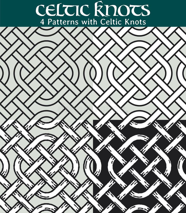 Patterns with Celtic Knots stock vector. Illustration of vintage ...