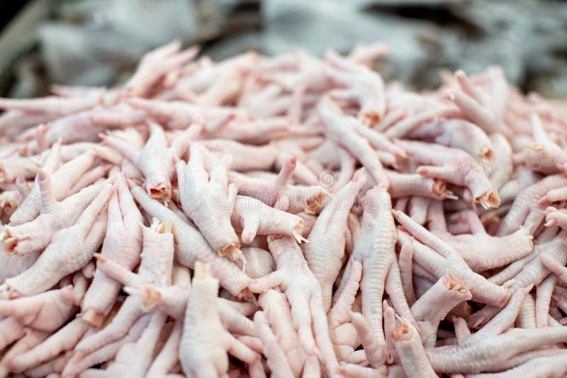 Patterns of Chicken Feet on Shelves in Department Stores, for Customers ...