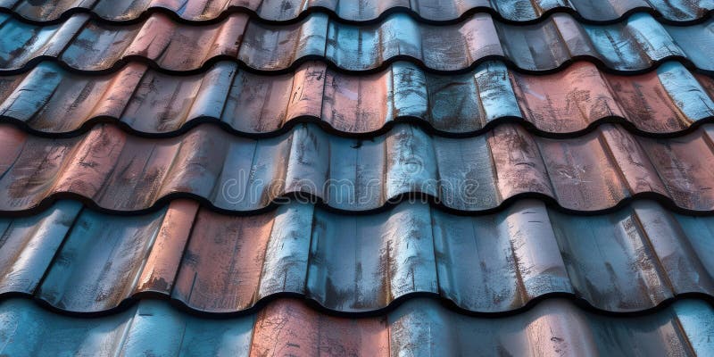 Patterns of a Colorful Tiled Roof. Geometric and Multicolored Surface ...