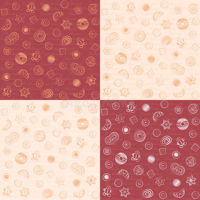 Patterns of Confectionary Items Stock Vector - Illustration of cookies ...