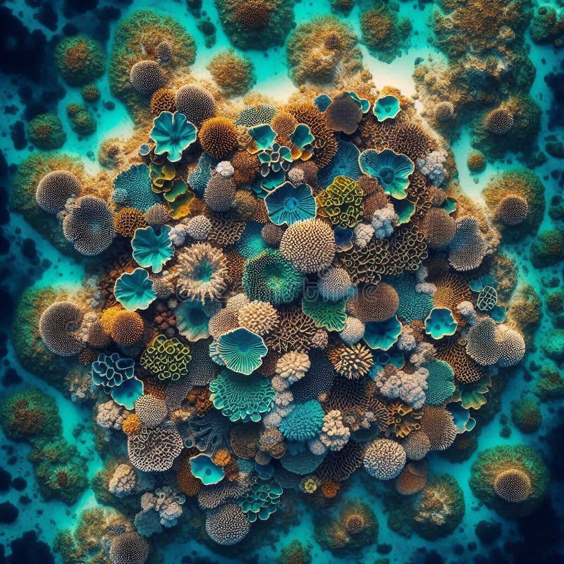 Patterns on Coral Surfaces with Diverse Reef Formations in Clear Water ...