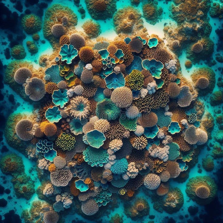 Patterns on Coral Surfaces with Diverse Reef Formations in Clear Water ...