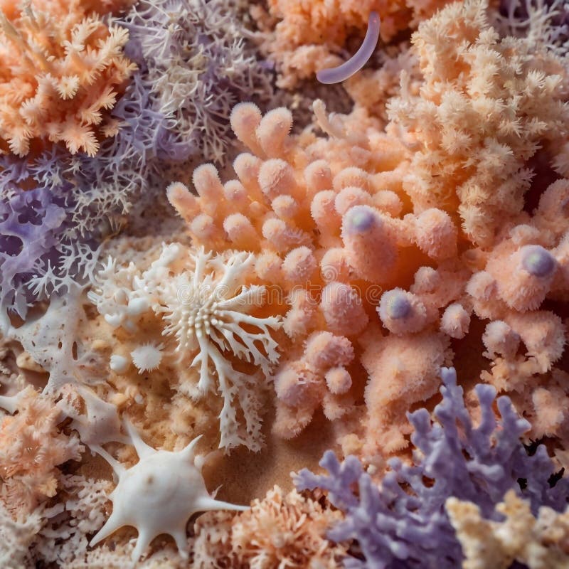Patterns on Coral Surfaces Featuring Delicate Marine Formations ...