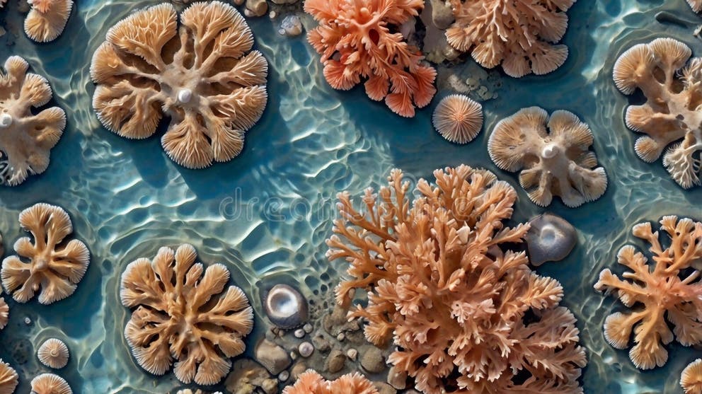Patterns on Coral Surfaces with Natural Underwater Formations in Blue ...