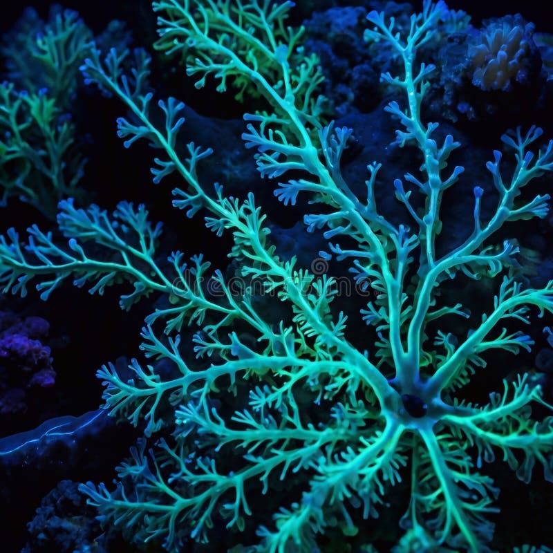 Patterns on Coral Surfaces Resembling Glowing Underwater Branches ...