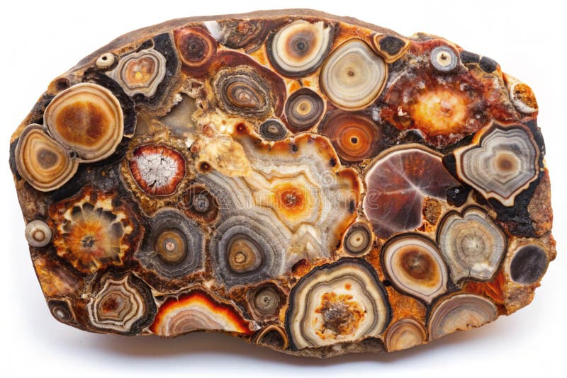 Polished Fossilized Wood Slab Stock Illustration - Illustration of ...