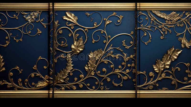 Patterns Dark Blue and Gold Background Stock Illustration ...