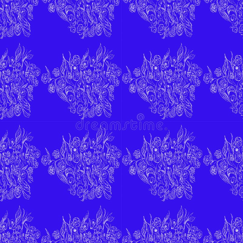 Patterns, on a Dark Blue Seamless Background. Stock Illustration ...